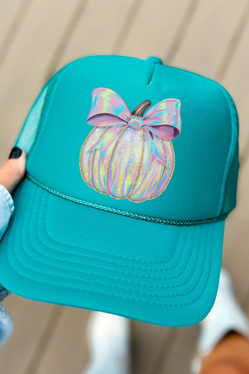 Iridescent Bow Pumpkin Otto Jade Foam Front Trucker Hat | Wholesale ...