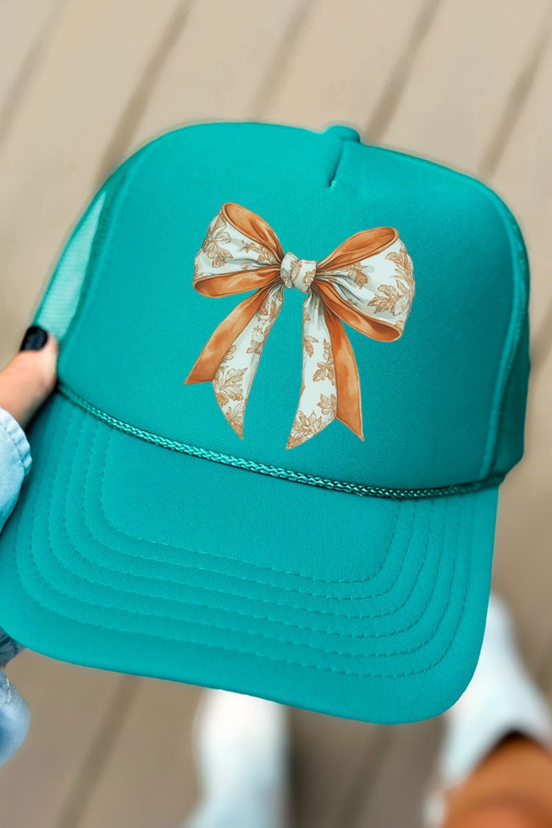 Orange Chinoiserie Bow Otto Jade Foam Front Trucker Hat | Wholesale ...
