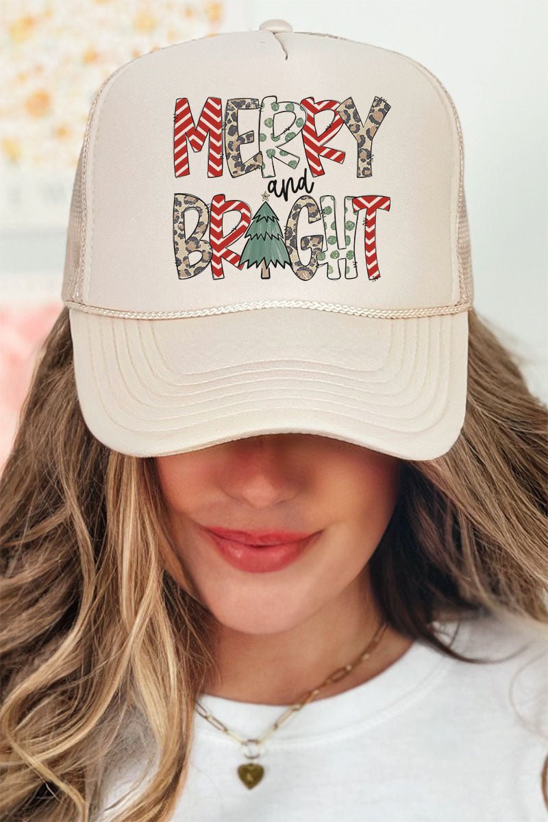 Leopard Merry And Bright Otto Khaki Foam Front Trucker Hat | Wholesale Accessory Market