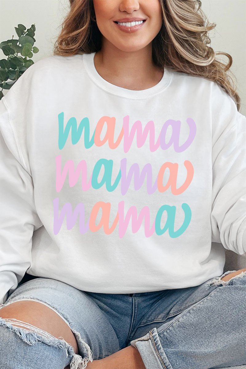 Stacked Pastel Mama Unisex Nublend Crew Sweatshirt Wholesale