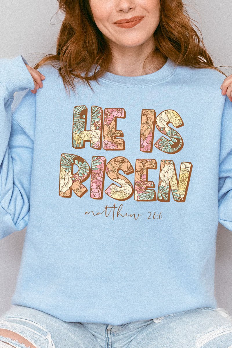 Block Letters He Is Risen Unisex NuBlend Crew Sweatshirt | Wholesale Accessory Market