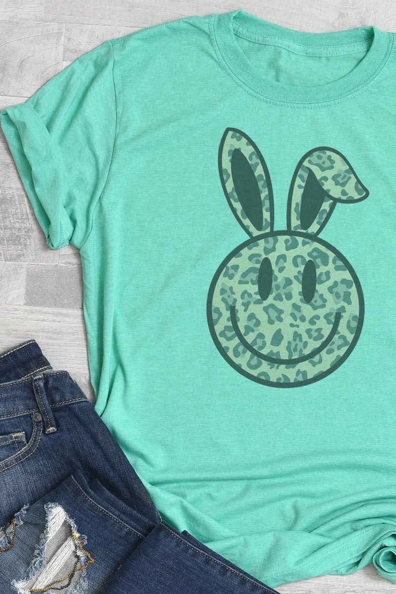 Bunny Smiley Leopard Softstyle Adult T-Shirt | Wholesale Accessory Market