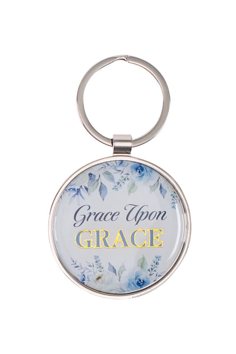 Grace Upon Grace Indigo Rose Keyring | Wholesale Accessory Market
