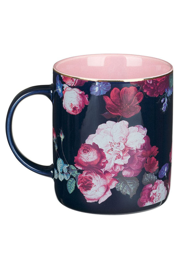 Be Still & Know Midnight Blue Floral Mug | Wholesale Accessory Market