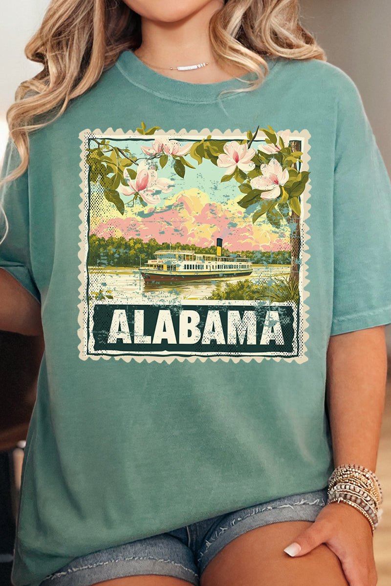Vintage Alabama Stamp Comfort Colors Adult Ring-Spun Cotton Tee ...