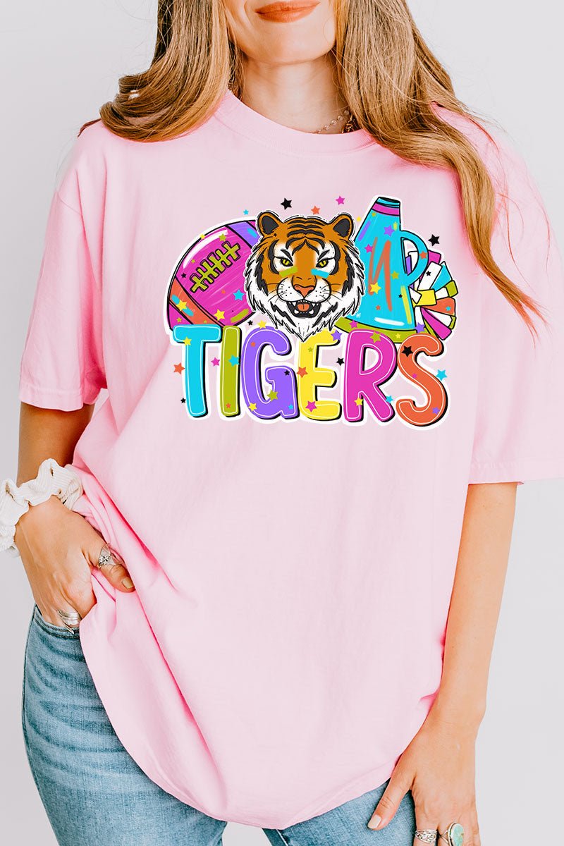 Bright Tigers Colorful Adult Ring-Spun Cotton Tee | Wholesale Accessory ...