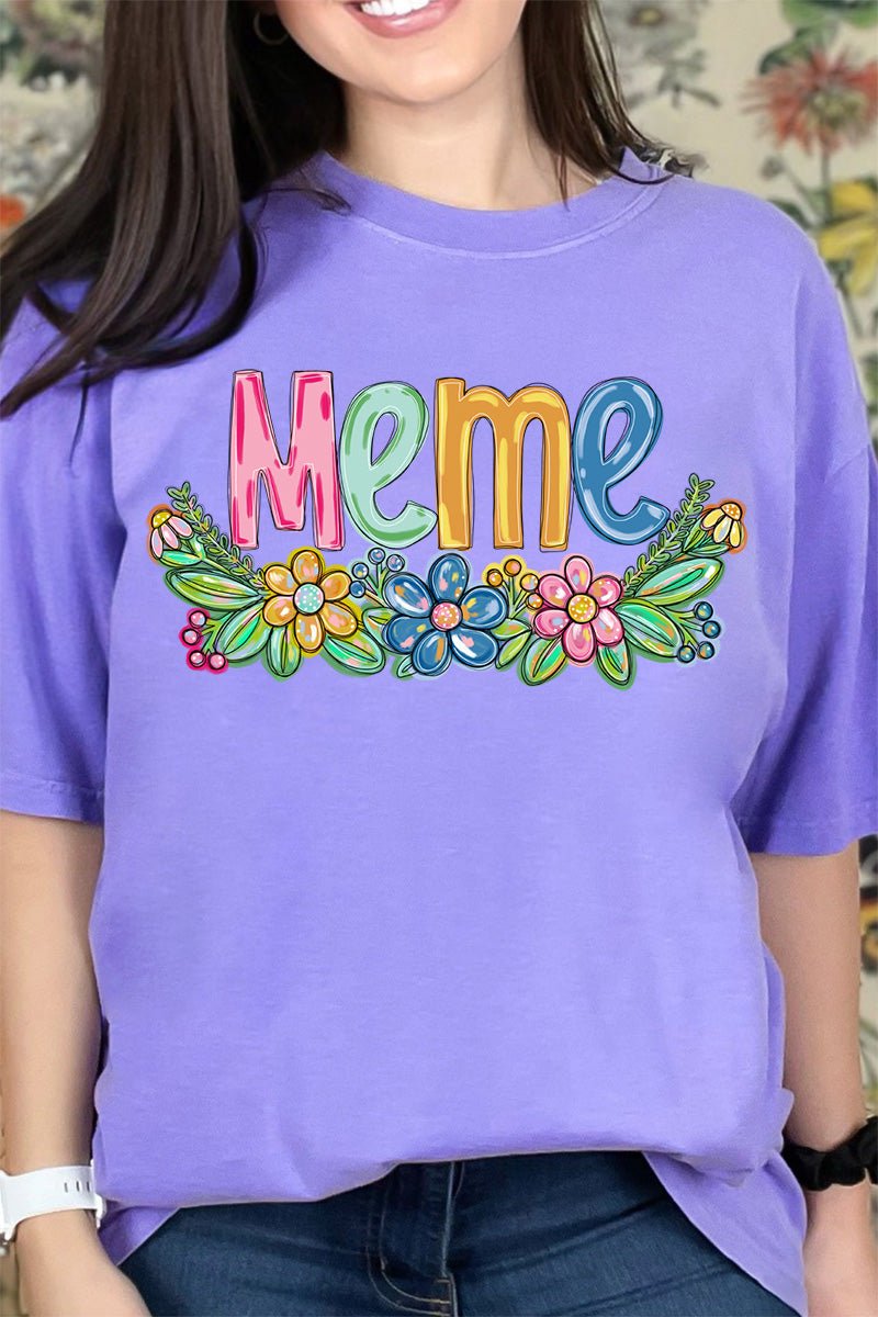 Spring Floral Meme Adult Ring-Spun Cotton Tee | Wholesale Accessory Market