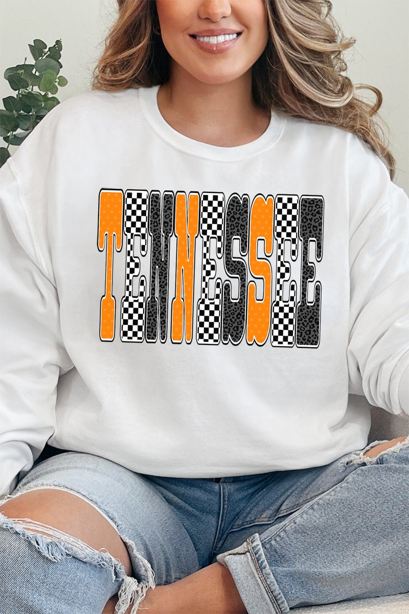 Checkered & Cheetah Tennessee Heavy-weight Crew Sweatshirt | Wholesale ...