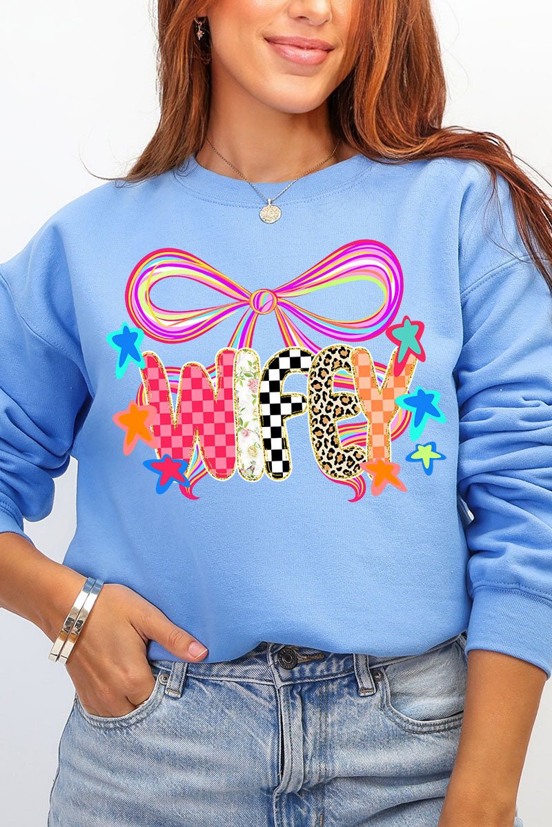 Colorful Preppy Wifey Heavy Blend Crew Sweatshirt | Wholesale Accessory ...