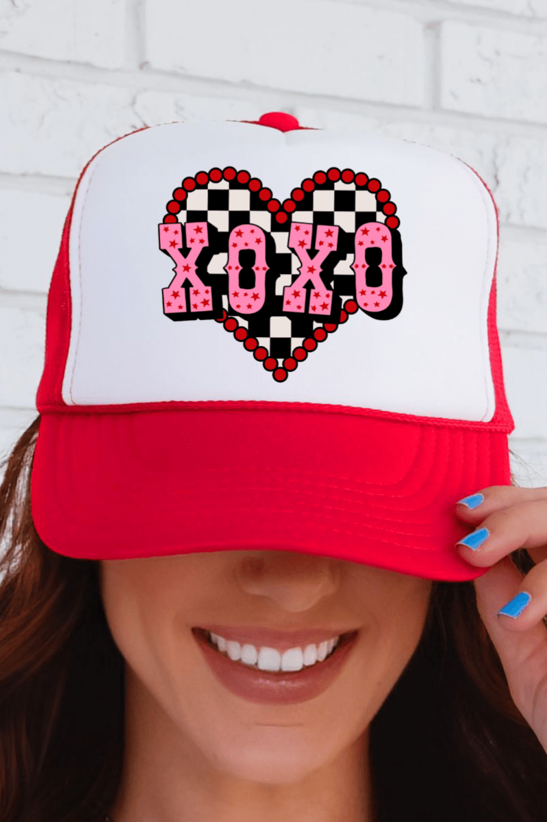 Rockabilly XOXO Otto Red with White Foam Front Trucker Hat| Wholesale ...