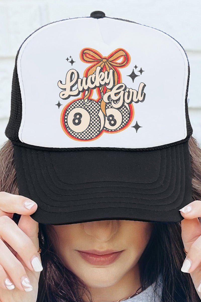Lucky Girl Otto Black with White Foam Front Trucker Hat | Wholesale ...