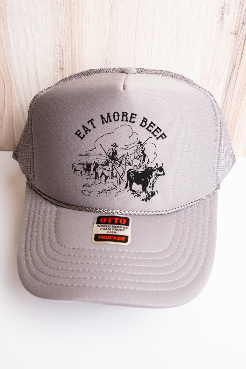 Eat More Beef Gray Foam Front Trucker Hat | Wholesale Accessory Market