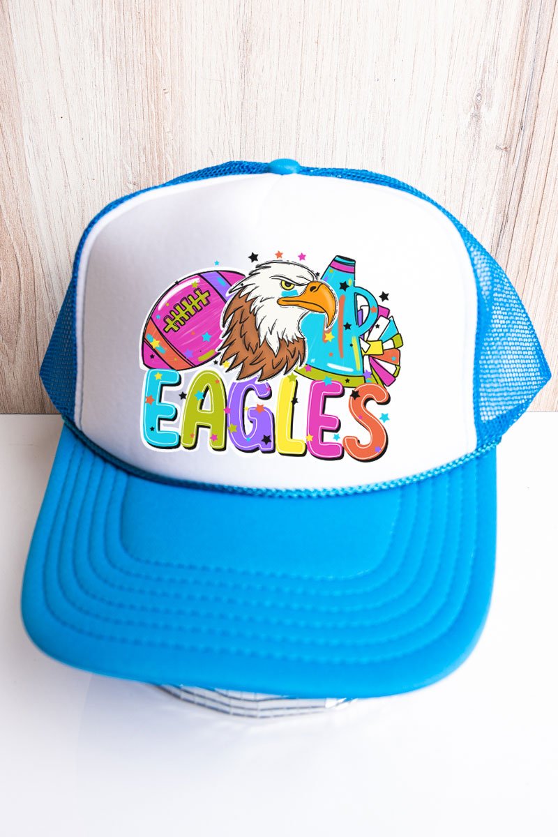 Bright Eagles Colorful Otto Neon Blue with White Foam Front Trucker Hat ...