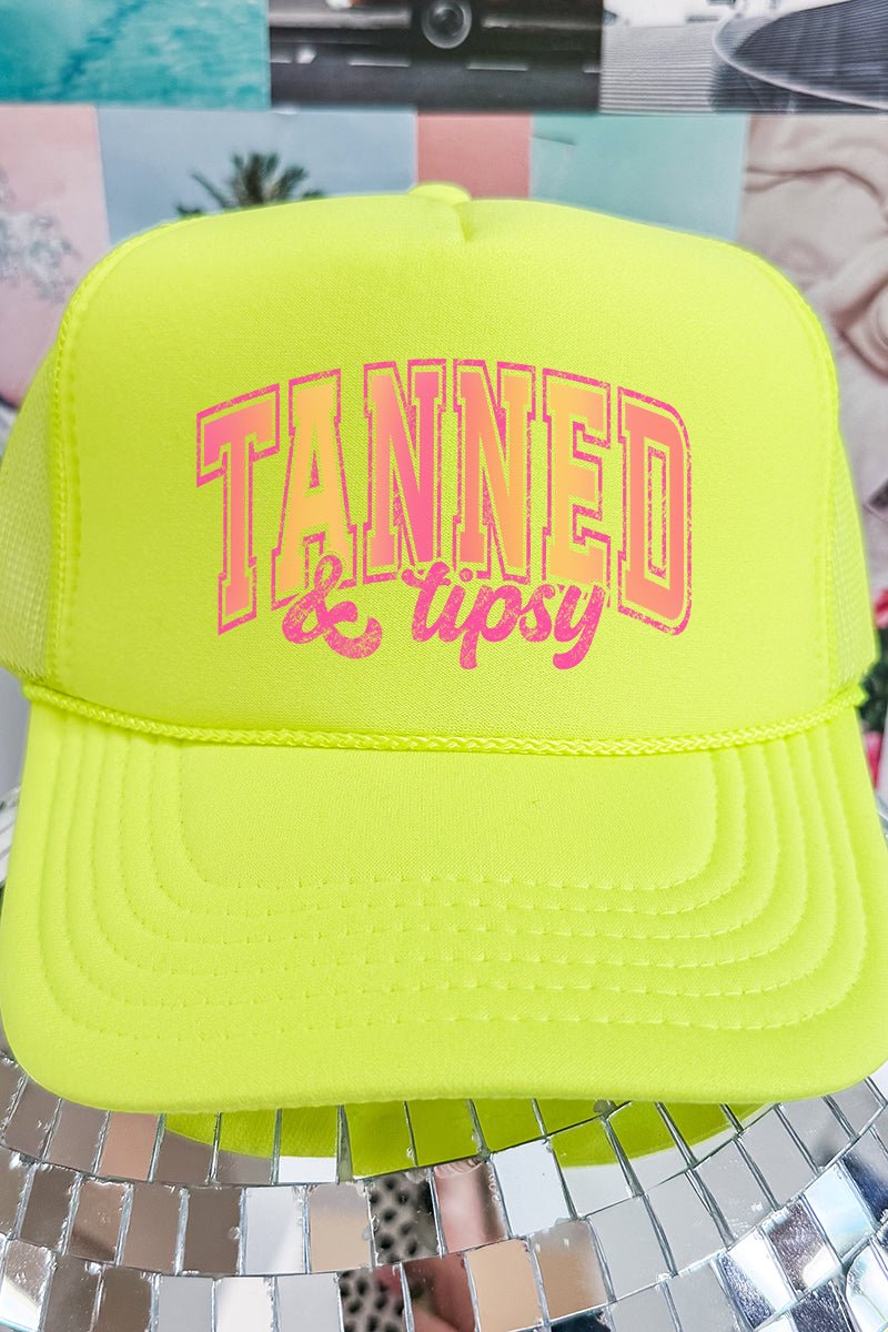 Tropical Tipsy Tones Otto Neon Yellow Foam Front Trucker Hat ...