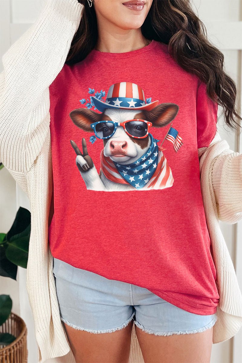 Peace Out Freedom Cow Short Sleeve Relaxed Fit T-Shirt | Wholesale ...