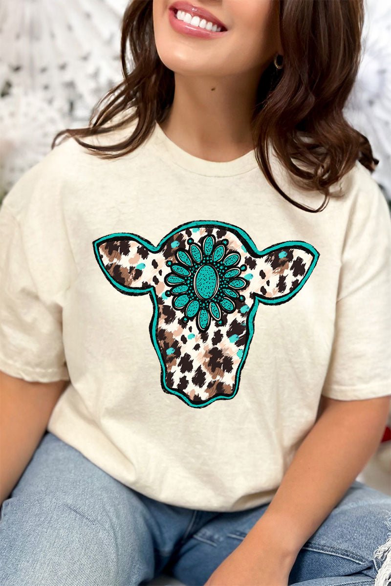 Leopard Concho Cow Short Sleeve Relaxed Fit T-Shirt | Wholesale ...