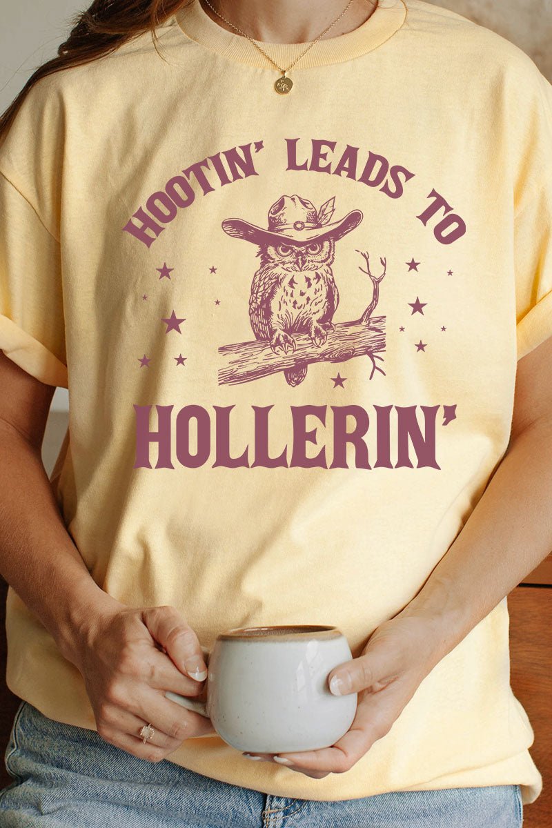 Owl Hootin' Leads To Hollerin' Short Sleeve Relaxed Fit T-Shirt ...