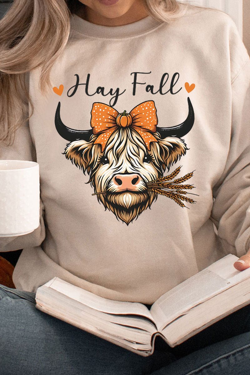 Hay Fall Cow Unisex NuBlend Crew Sweatshirt | Wholesale Accessory Market