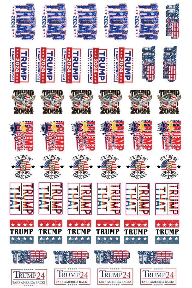 22 x 36 Trump Pre-Made Hat Gang Sheet| Wholesale Accessory Market