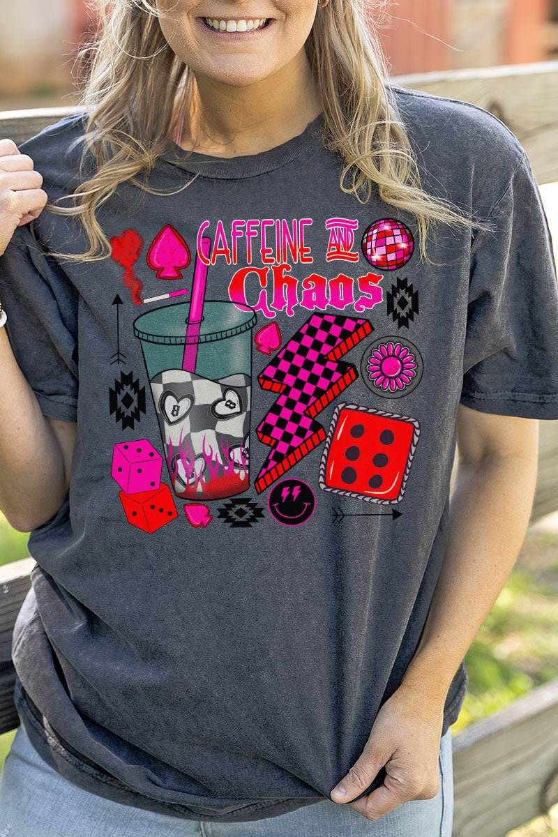 Outlaw Caffeine And Chaos Vintage T-Shirt | Wholesale Accessory Market