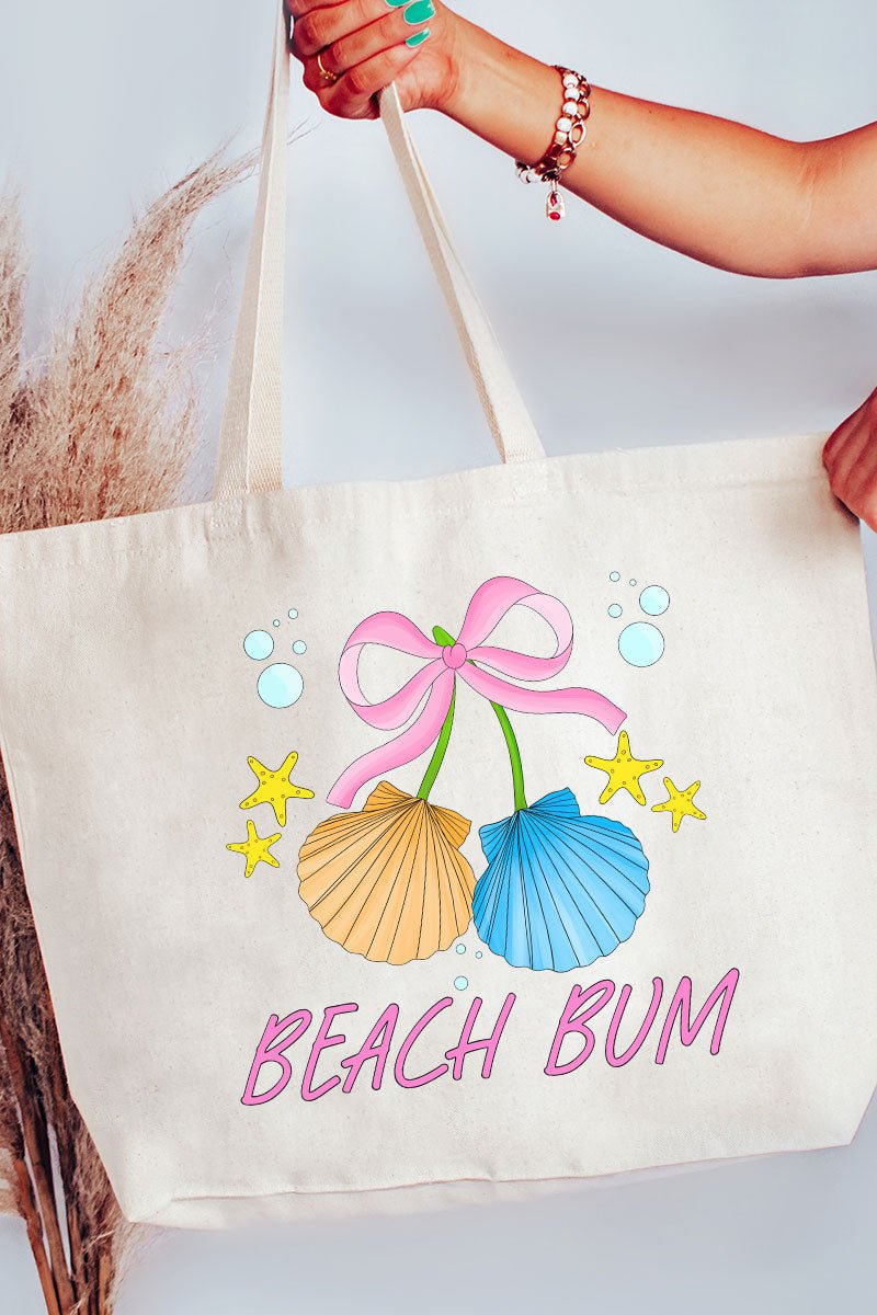 Coquette Shell Beach Bum Canvas Jumbo Tote | Wholesale Accessory Market