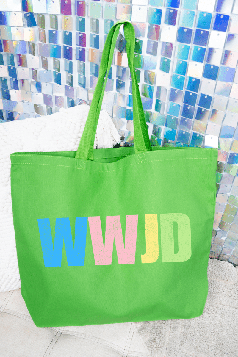 Pastel WWJD Canvas Jumbo Tote | Wholesale Accessory Market