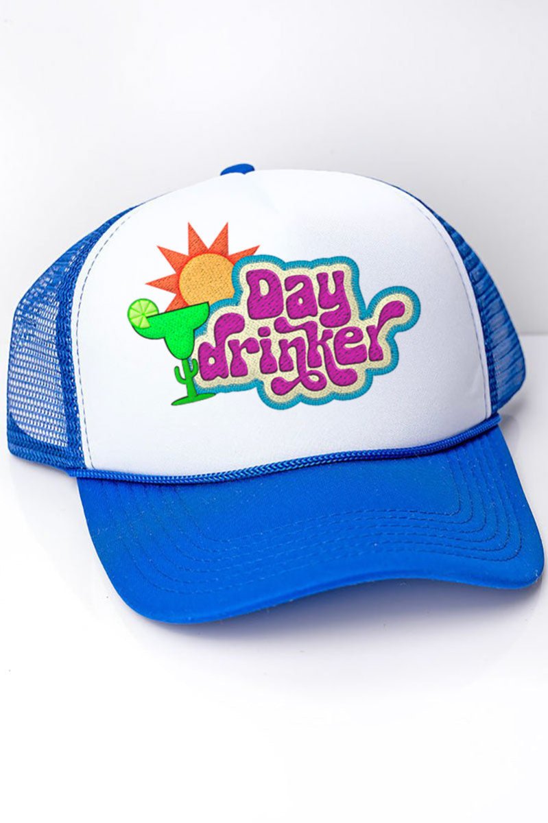 Faux Patch Groovy Day Drinker Transfer Foam Mesh Back Trucker Cap ...