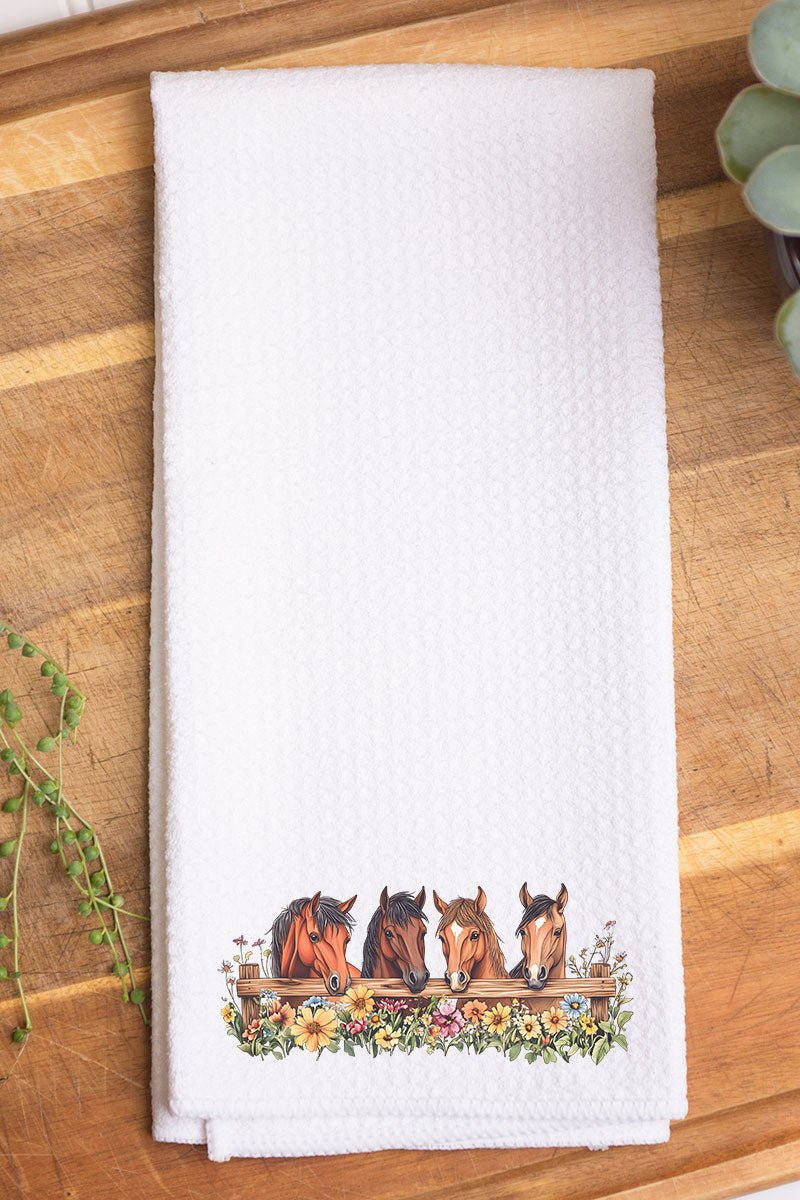 Blooming Hooves Waffle Kitchen Towel | Wholesale Accessory Market