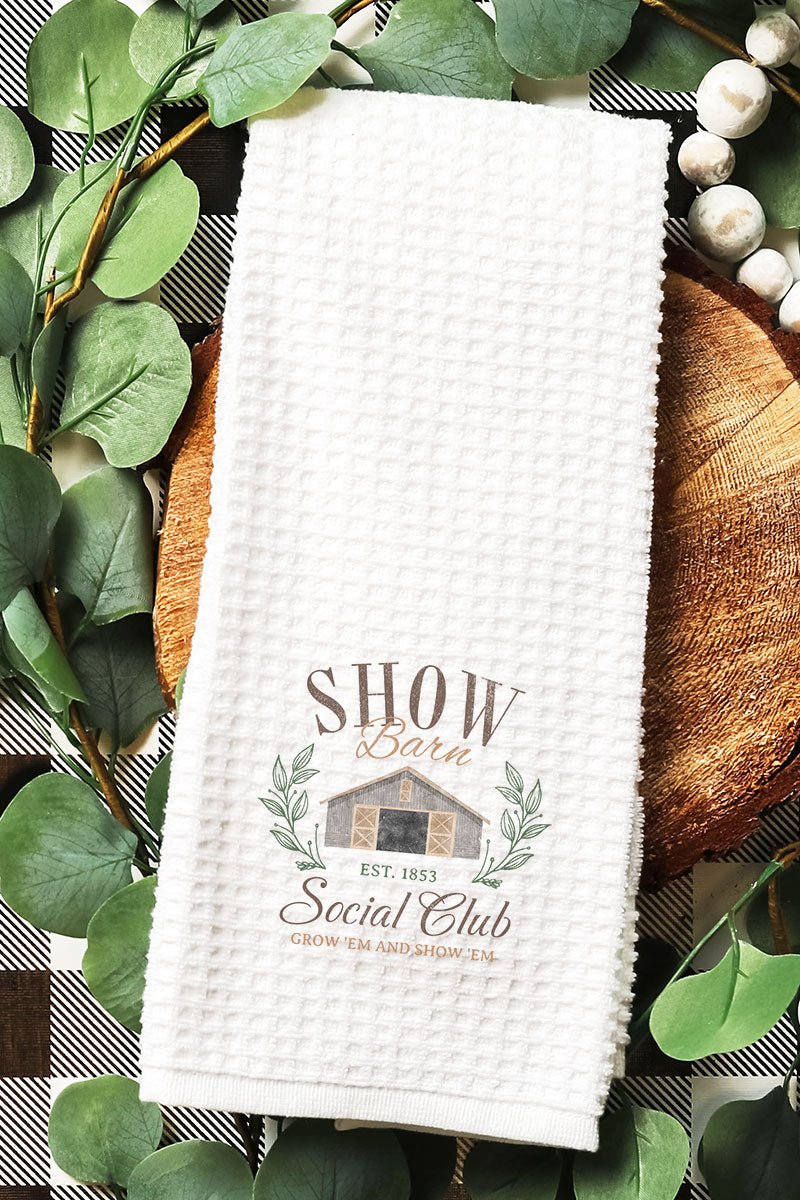 Show Barn Social Club Waffle Kitchen Towel| Wholesale Accessory Market