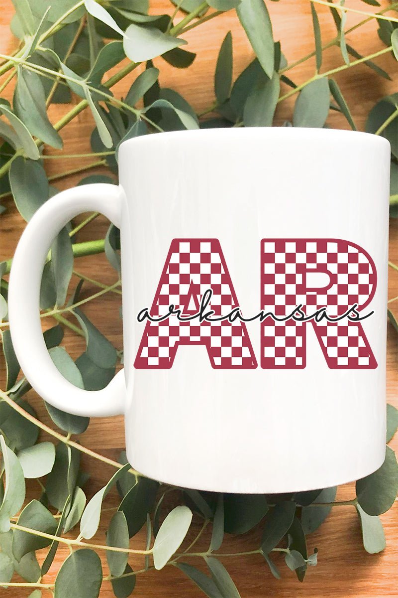 Arkansas Checkered Ceramic Mug | Wholesale Accessory Market