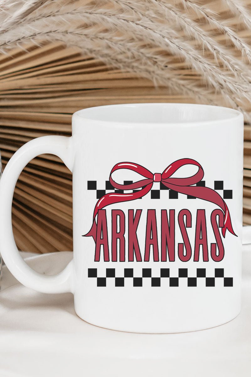 Bow Arkansas Check Ceramic Mug | Wholesale Accessory Market