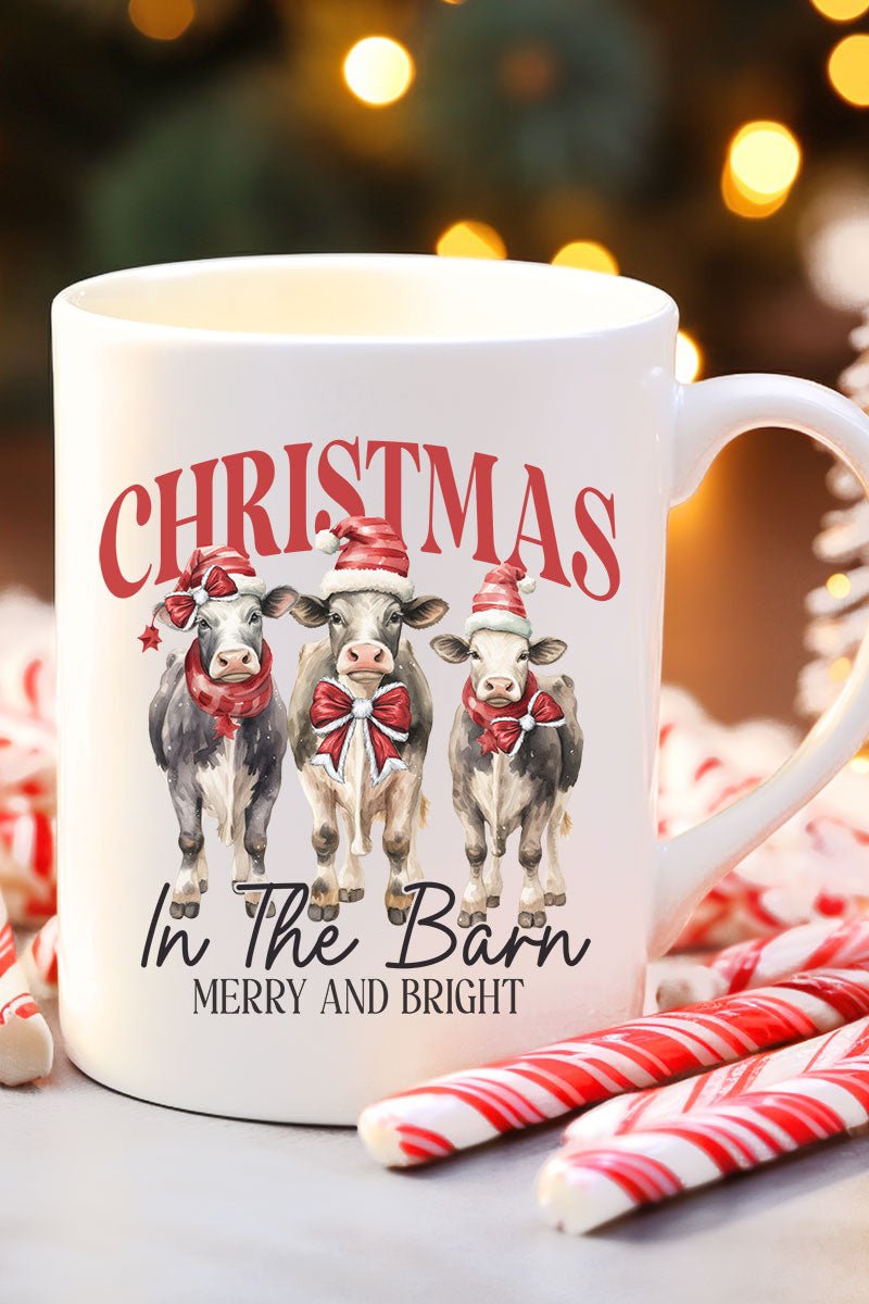 Christmas In The Barn Cows Ceramic Mug | Wholesale Accessory Market