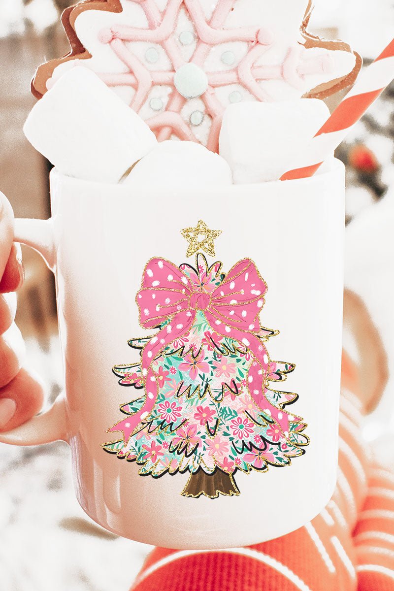 Christmas Tree Preppy Blossom Ceramic Mug | Wholesale Accessory Market