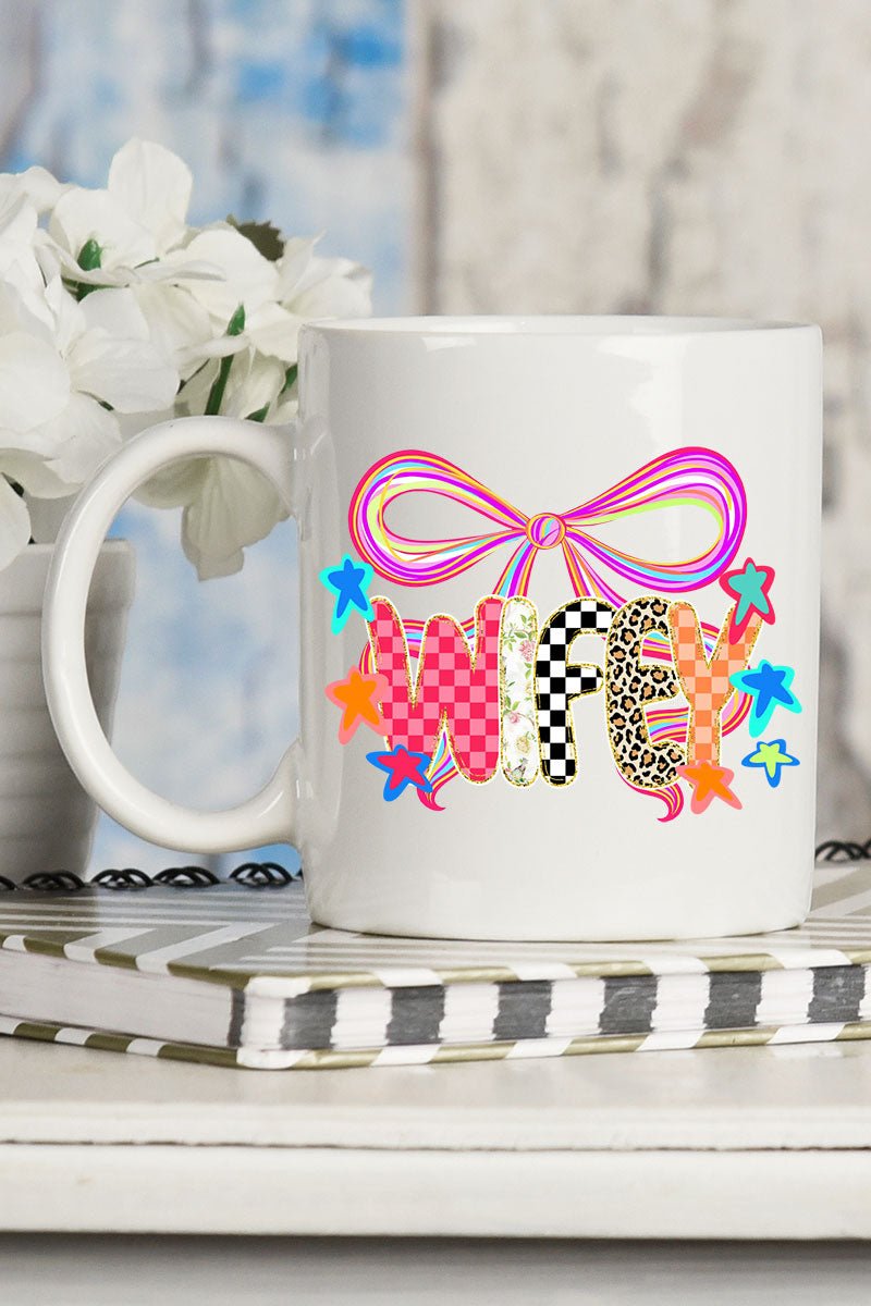 Colorful Preppy Wifey Ceramic Mug | Wholesale Accessory Market