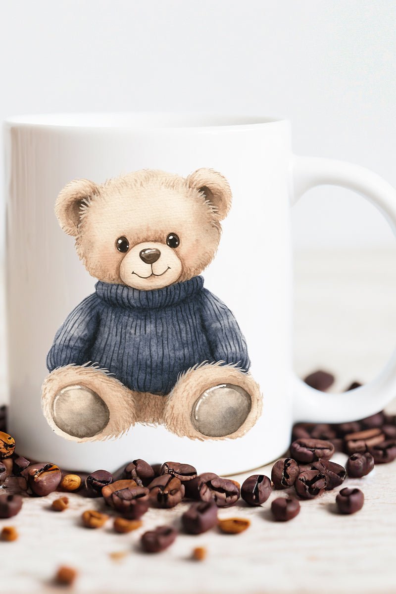 Navy Vintage Teddy Bear Ceramic Mug | Wholesale Accessory Market