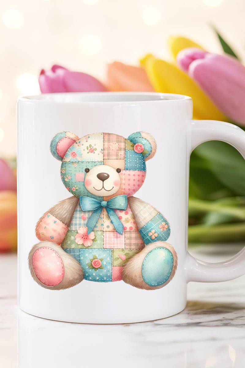 Patchwork Teddy Bear Ceramic Mug | Wholesale Accessory Market