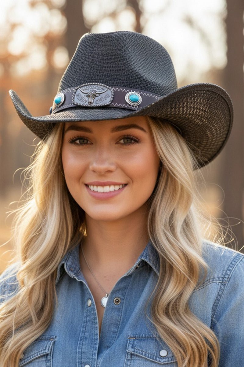 Winslow Wave Black Straw Cowgirl Hat | Wholesale Accessory Market