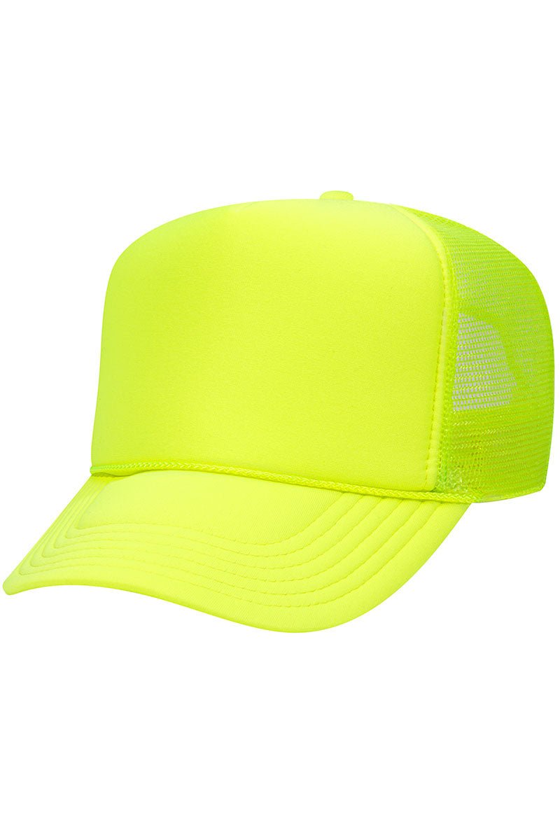 OTTO Neon Yellow Foam Front High Crown Trucker Hat | Wholesale ...