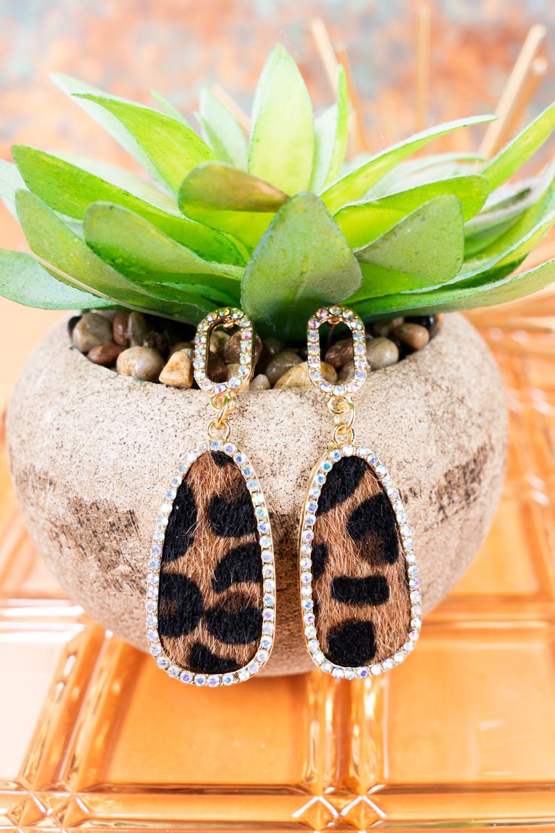 Sofia Crystal Leopard Teardrop Earrings | Wholesale Accessory Market