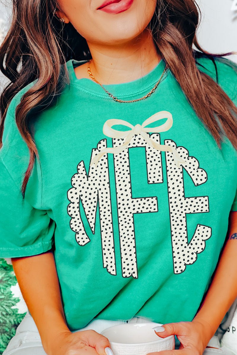 Speckle 3 Letter Monogram Adult Ring-Spun Cotton Tee | Wholesale ...