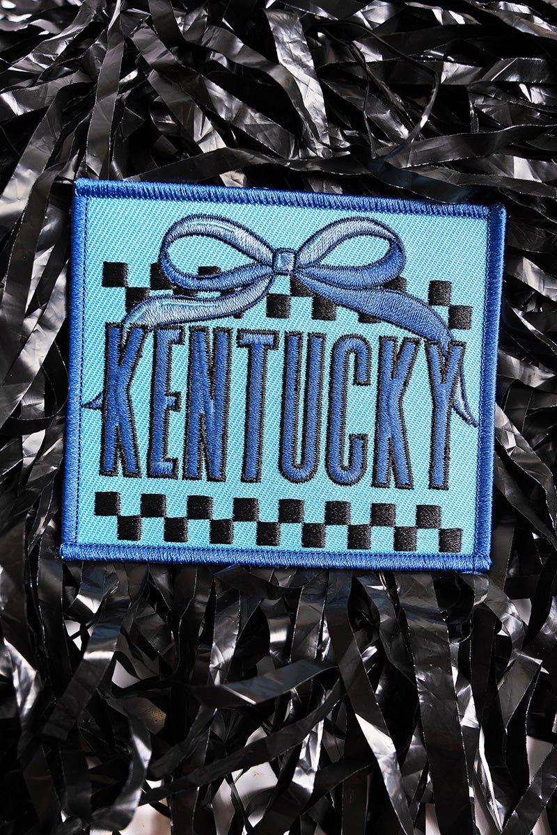 Bow Kentucky Check Embroidered Patch | Wholesale Accessory Market