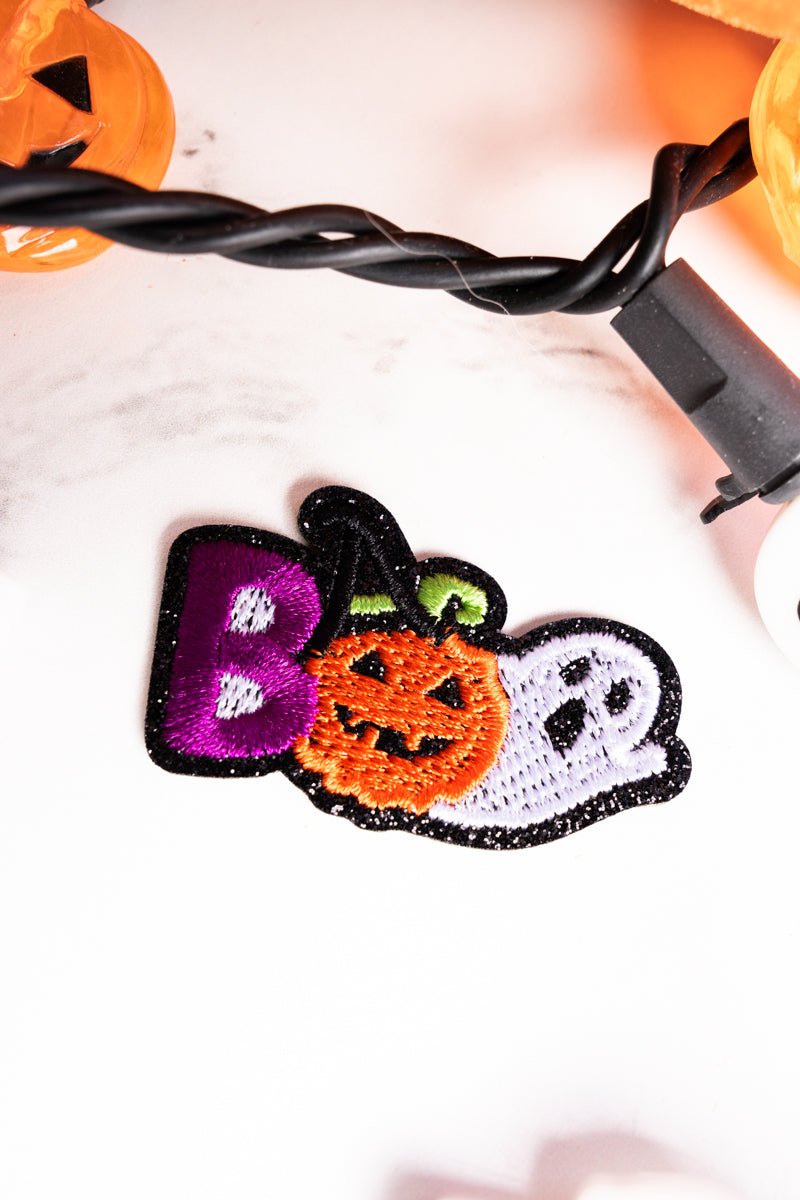 Halloween Boo Embroidered Glitter Patch | Wholesale Accessory Market