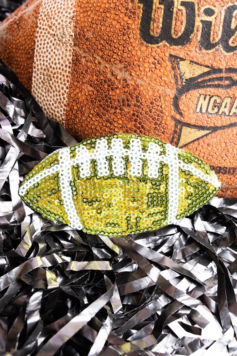 Lime Football Sequin Patch | Wholesale Accessory Market