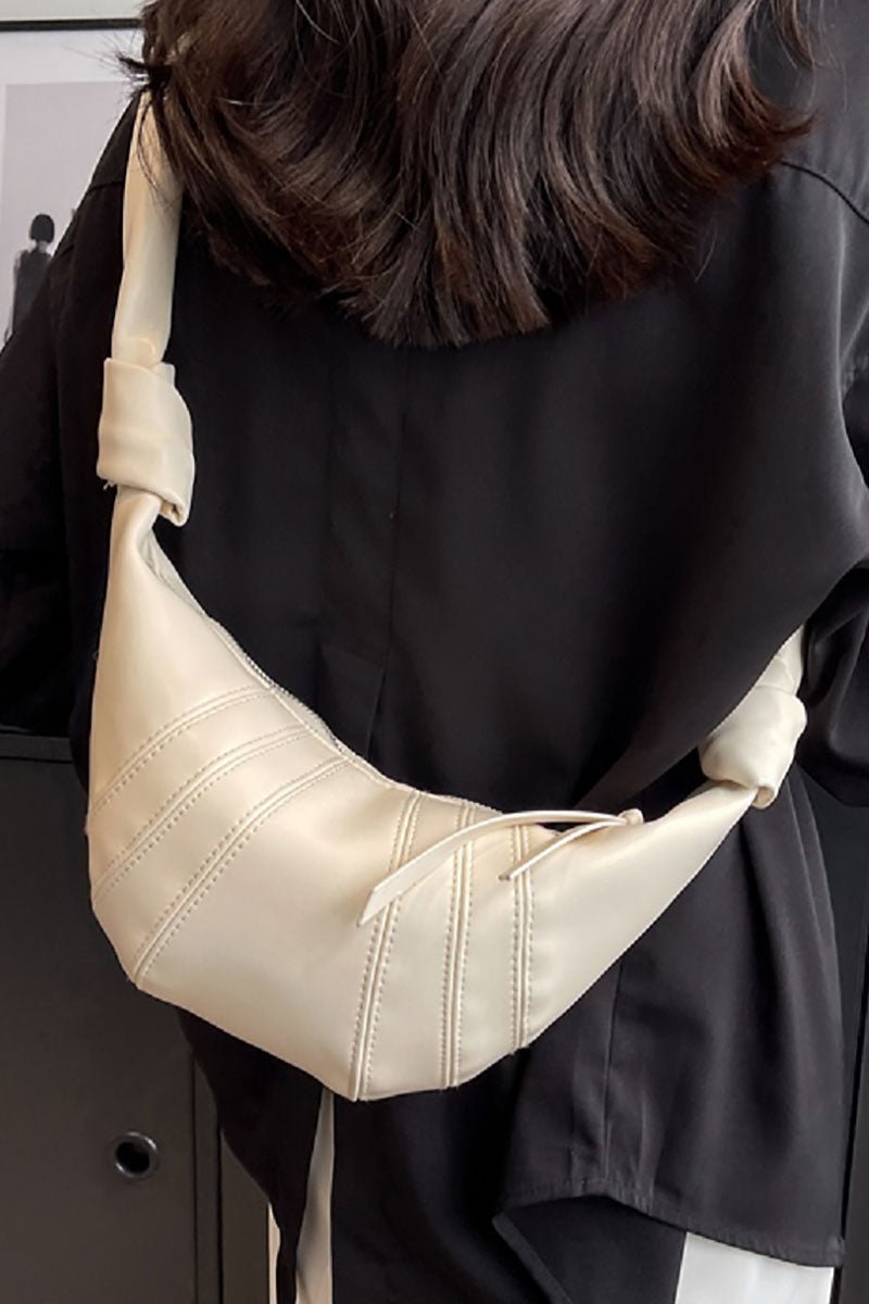 Upper East Side Ivory Faux Leather Half Moon Bag | Wholesale Accessory ...