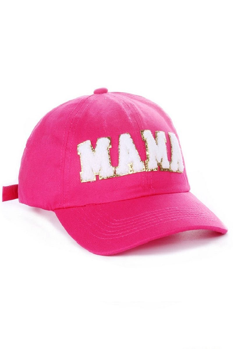 Chenille 'Mama' Fuchsia Baseball Cap | Wholesale Accessory Market