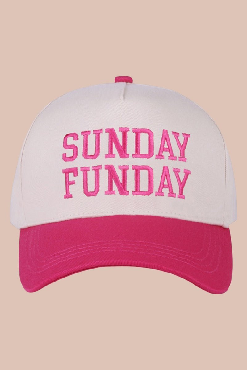 Embroidered Sunday Funday Fuchsia Two-Tone Cap | Wholesale Accessory Market