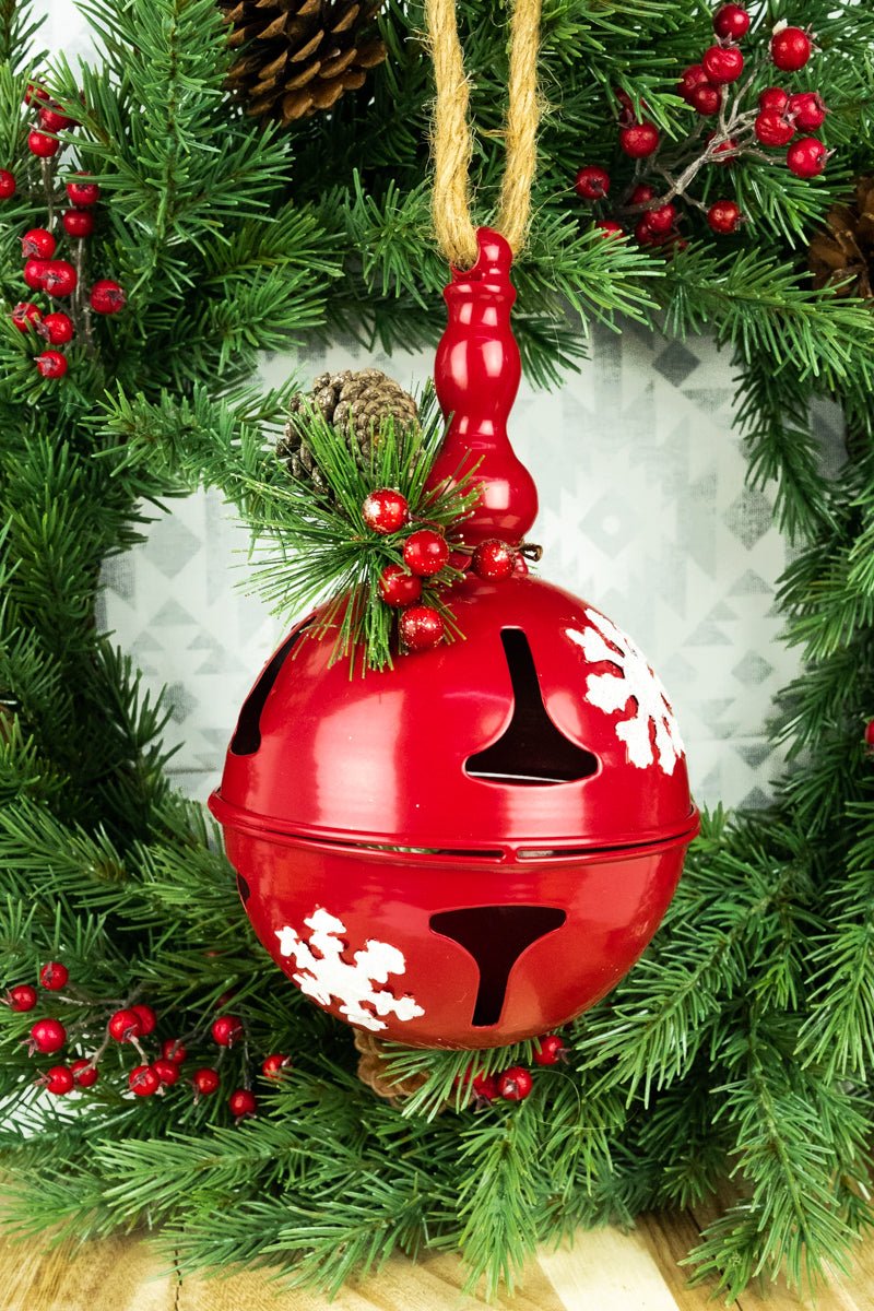8 x 5 Red Hanging Christmas Bell | Wholesale Accessory Market