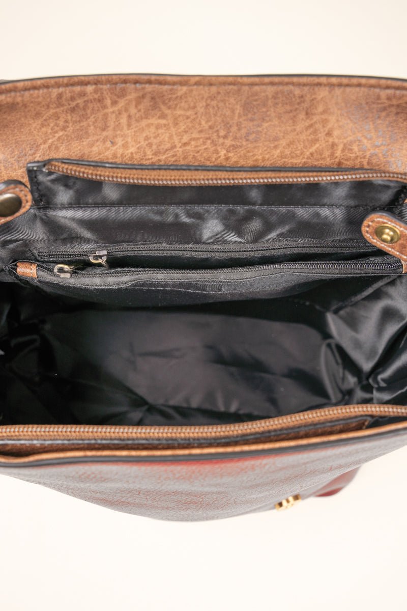 Red Faux Leather Haley Satchel Backpack | Wholesale Accessory Market