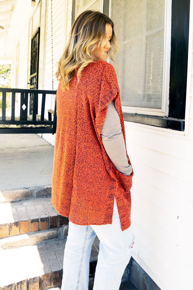 Autumn Trails Pocket Poncho, Rust | Wholesale Accessory Market