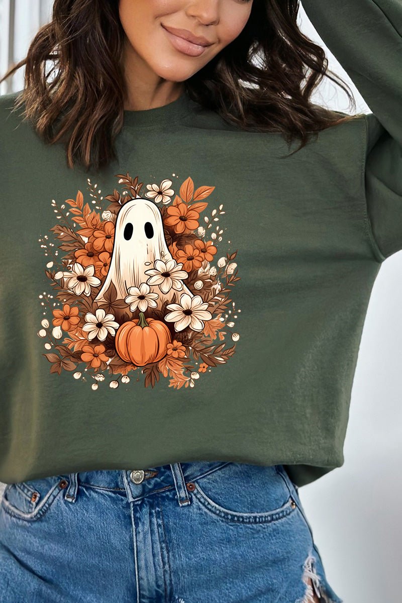 Boho Autumn Boo Heavy-weight Crew Sweatshirt | Wholesale Accessory Market